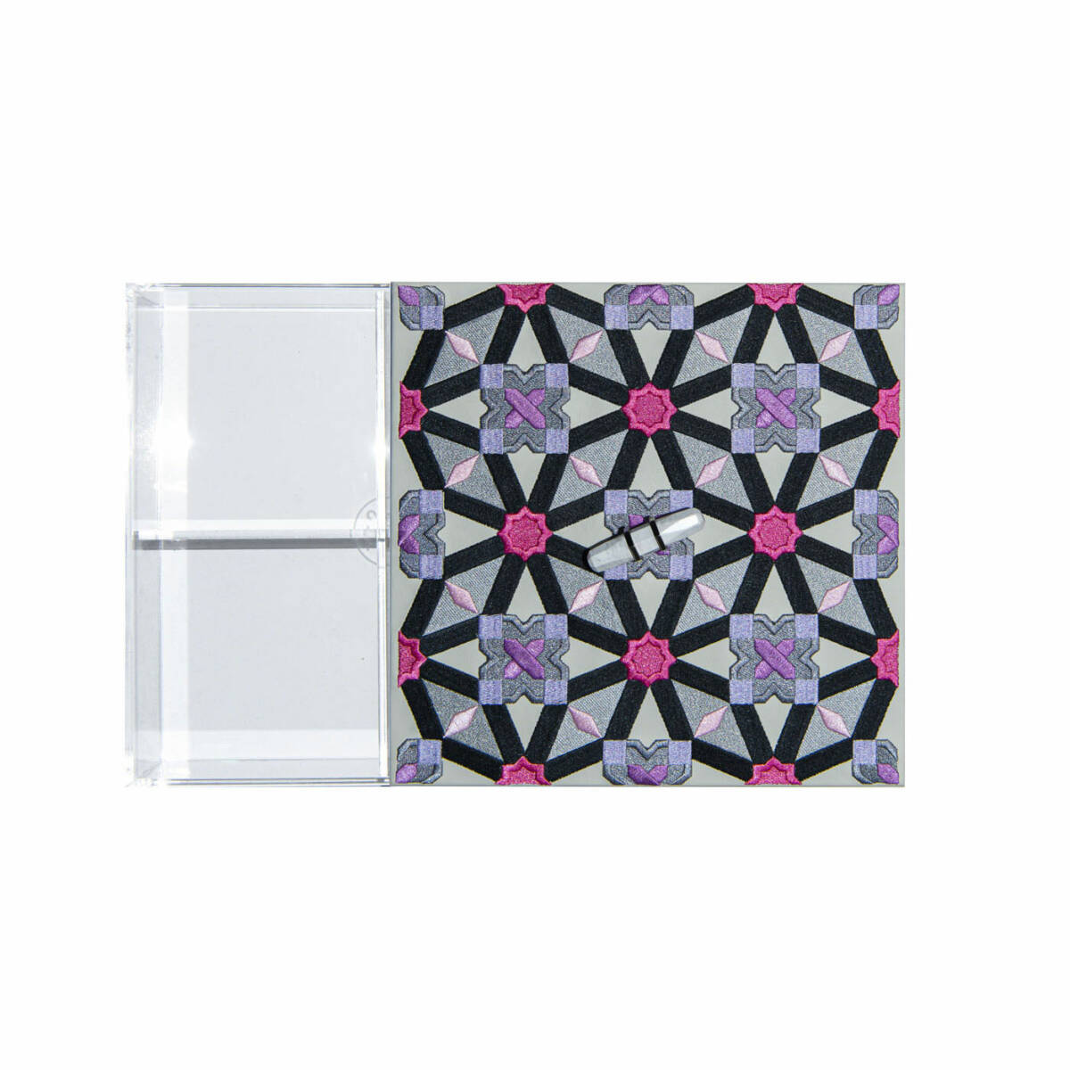 Pink Oriental Acrylic Box with marble handle - Stitch Jo Embroidery Studio